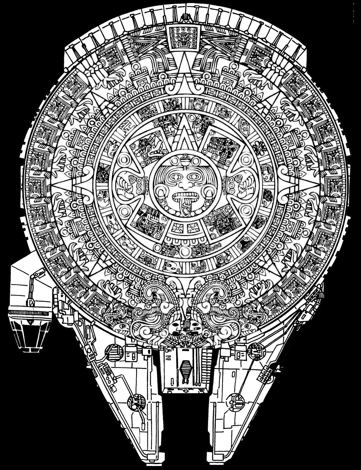 Aztec Millennium Falcon - Stoopid T-Shirt
